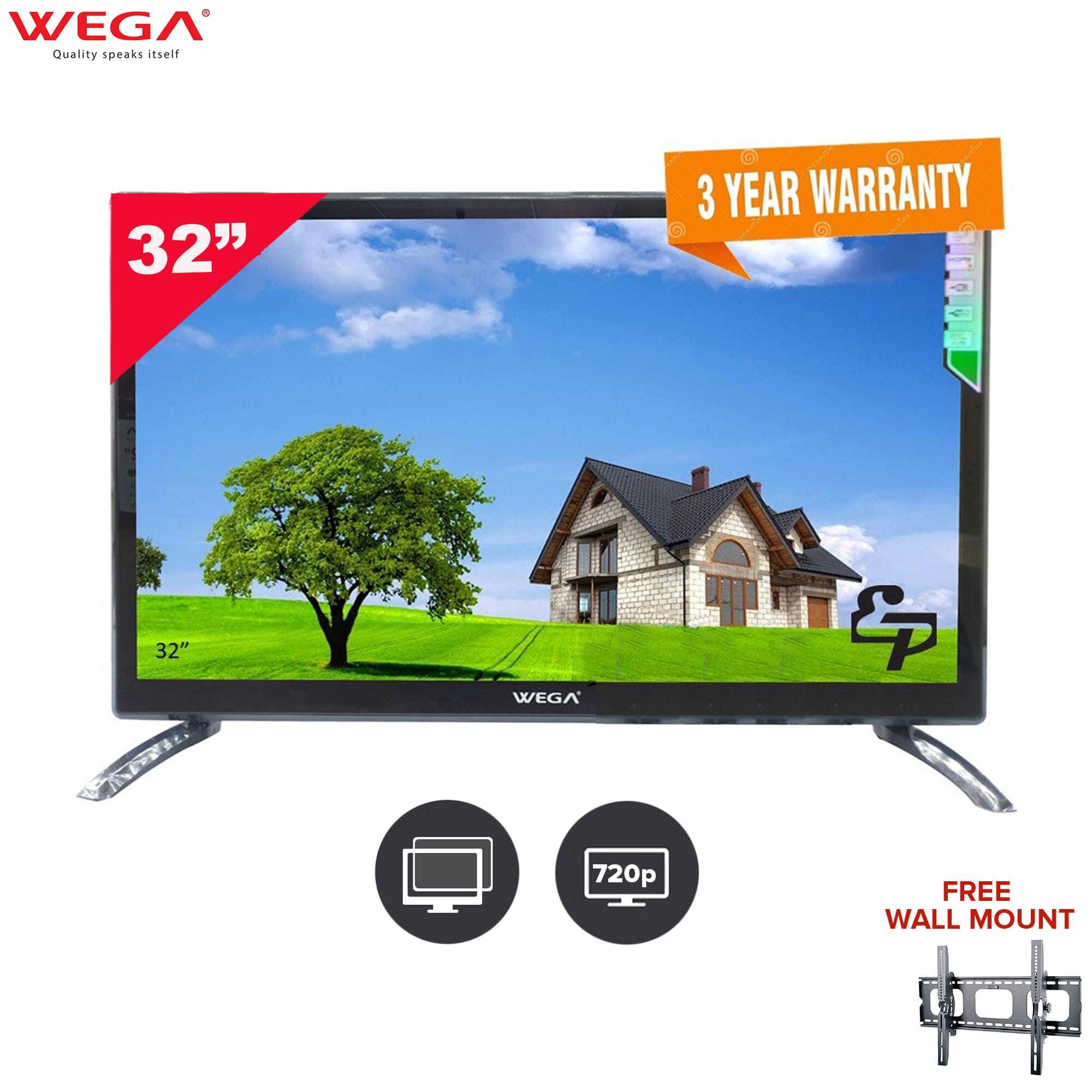 Wega 32 Inch Smart LED TV Double Glass – (Black) - New Shrestha ...